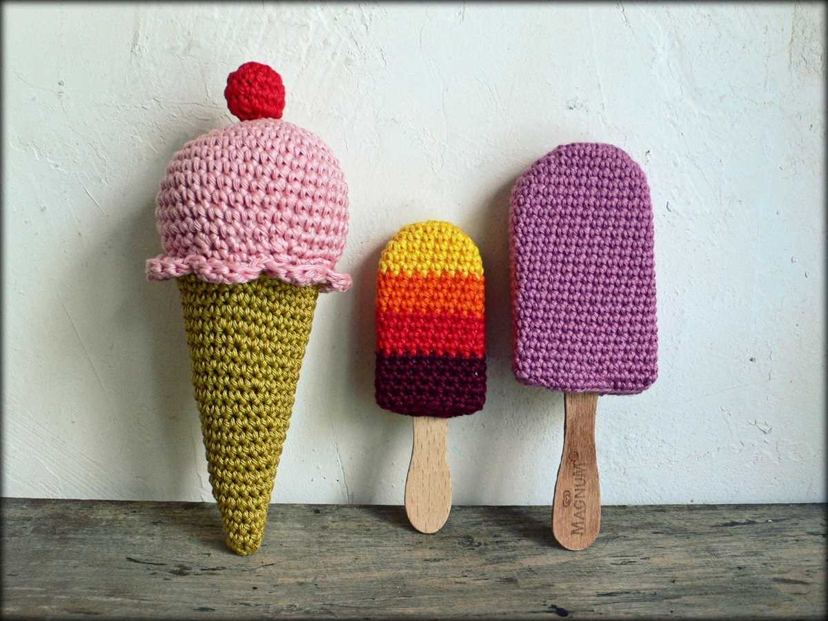 Cozy Cones: A Charming Knitted Ice Cream Cone Pattern